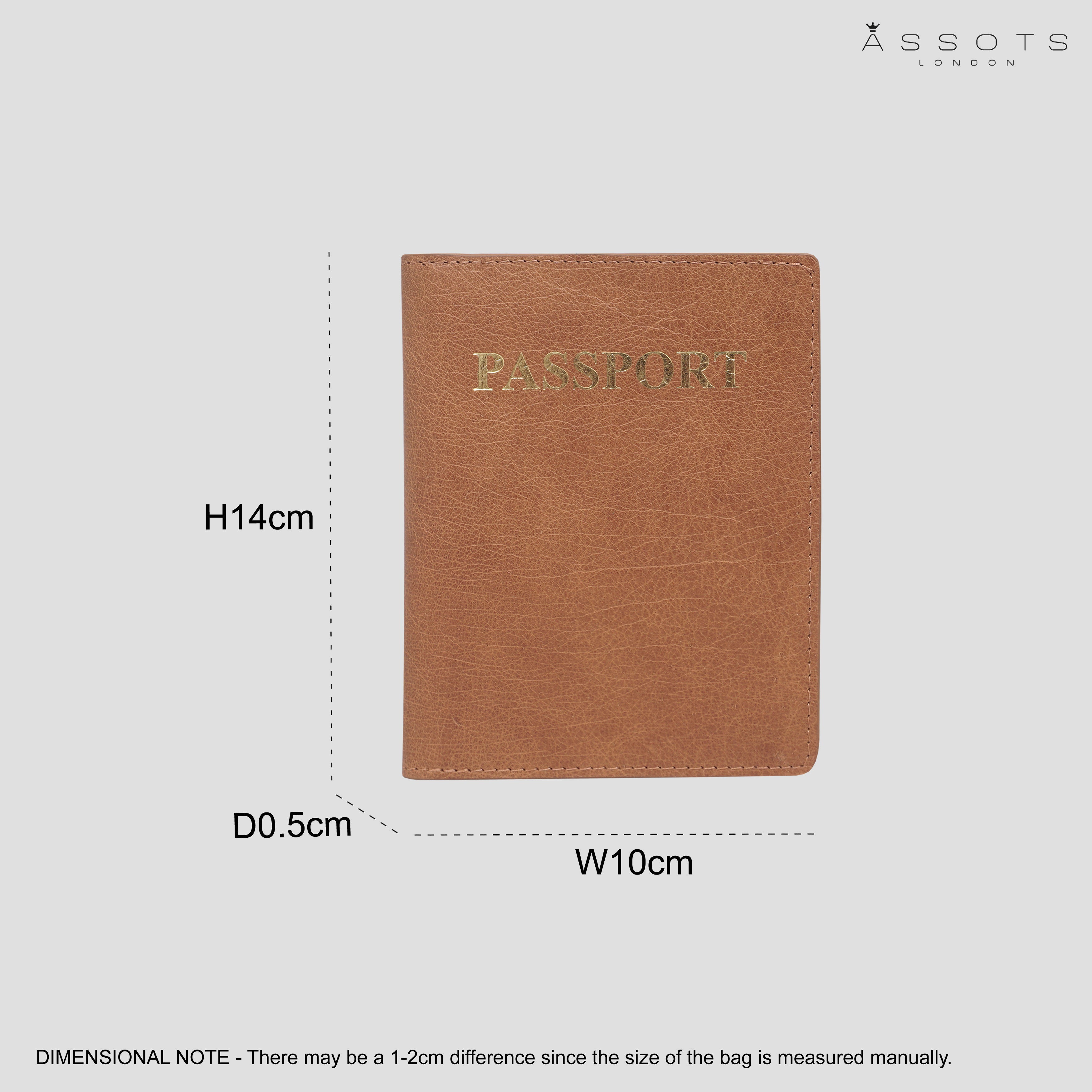 Tan Bifold Genuine Leather Passport Holder – Assots London